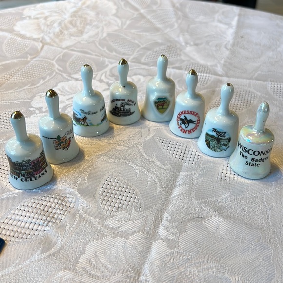 Vintage | Accents | Vintage Set Of 8 Small Souvenir Bells From States ...